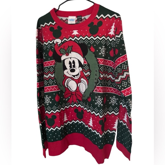 Disney | Sweaters | Disney Mickey And Friends Festive Sweater Red And ...